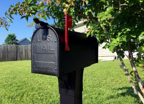 Admiral Post Mount Mailbox – Textured Black | Architectural Mailboxes