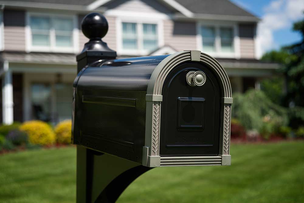 Brunswick Post Mount Mailbox – Black | Architectural Mailboxes