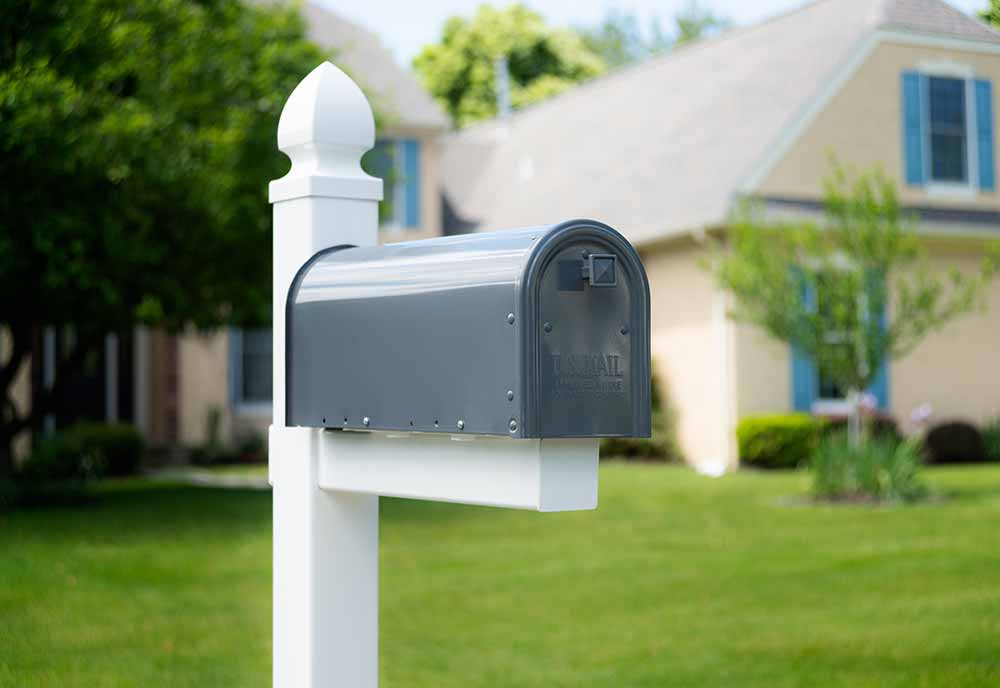 Edson Post Mount Mailbox – Gray | Architectural Mailboxes