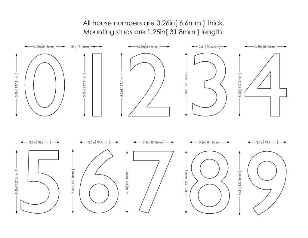 Solid Brass House Numbers – Dark Copper | Architectural Mailboxes