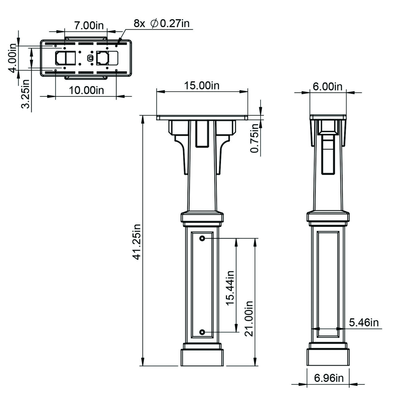Grand Haven Mailbox Post – Black | Architectural Mailboxes