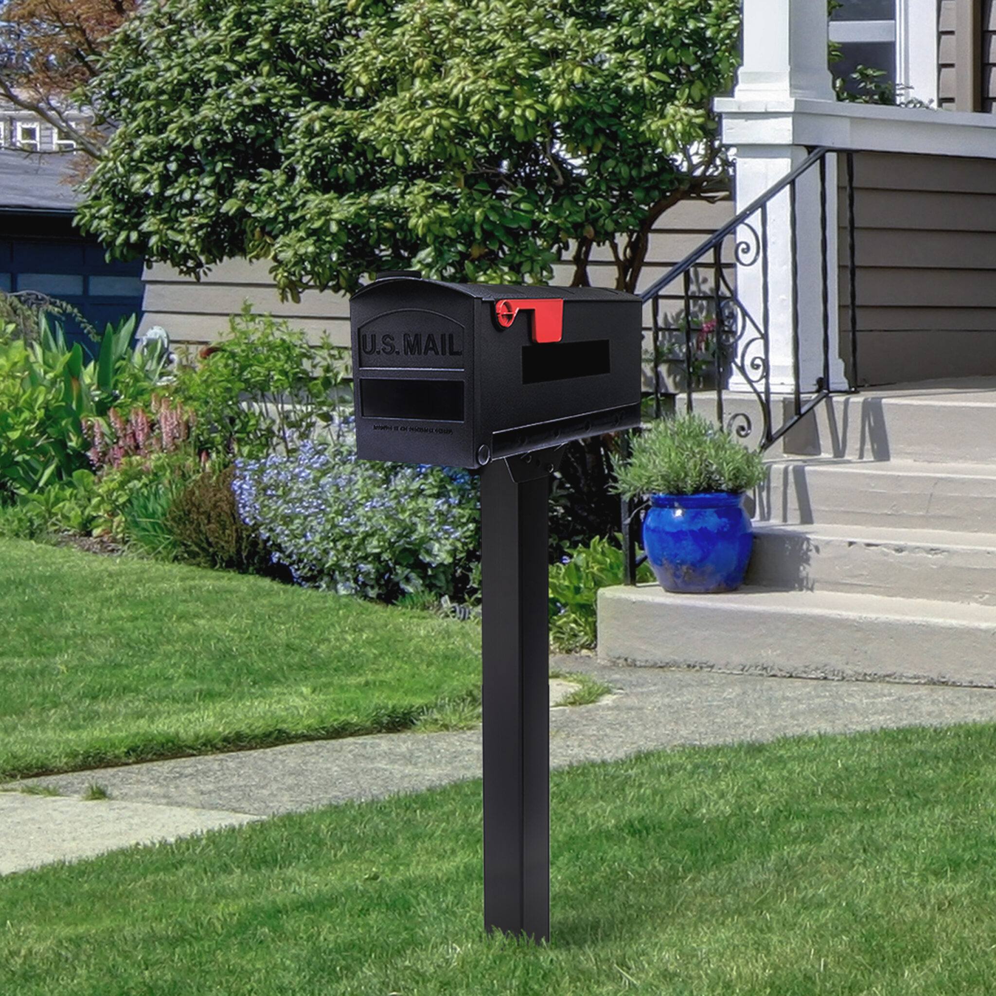 Patriot Mailbox Post & Mounting Kit – Black | Architectural Mailboxes