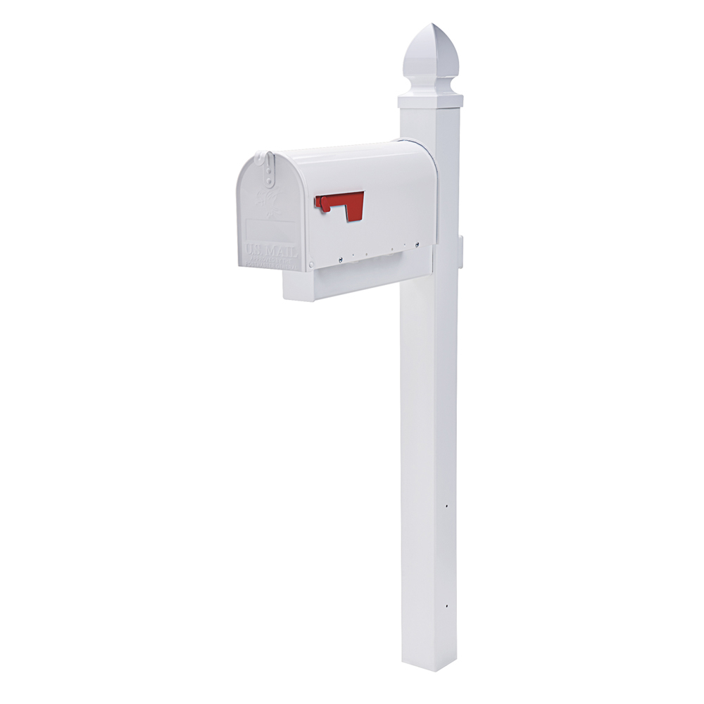 Whitley Mailbox Post – White | Architectural Mailboxes