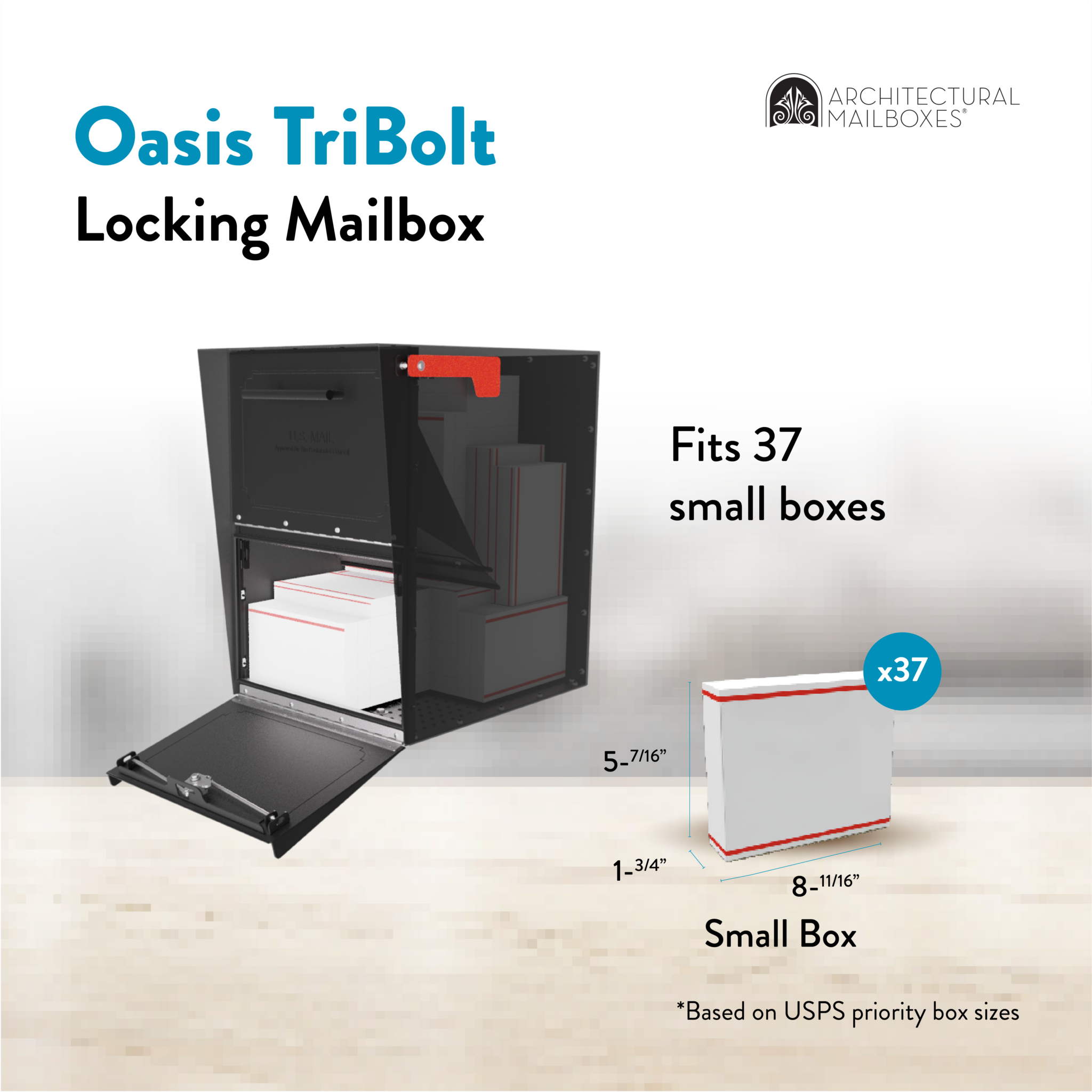 Oasis TriBolt High-Security Locking Post Mount Mailbox - Architectural ...